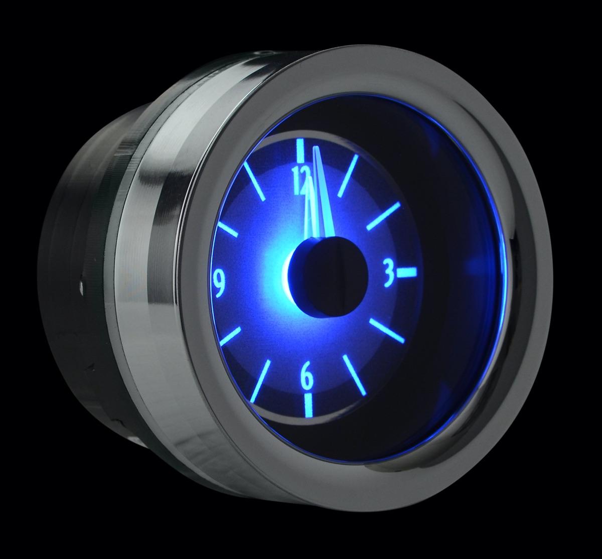 1958-62 Chevy Corvette Analog Clock, Silver Alloy Style Face, Blue ...