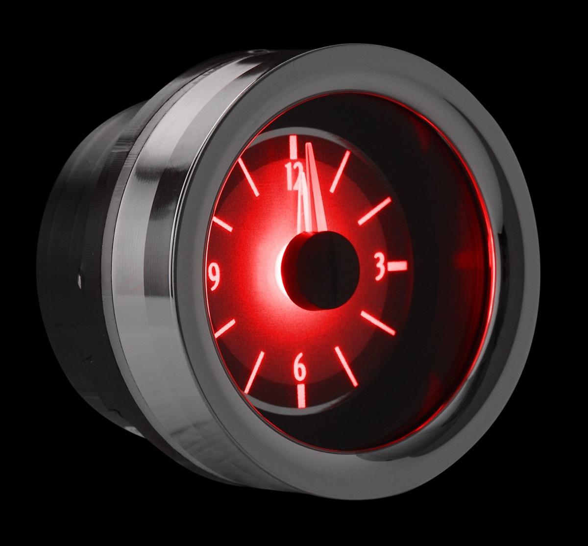 1958-62 Chevy Corvette Analog Clock, Silver Alloy Style Face, Red ...