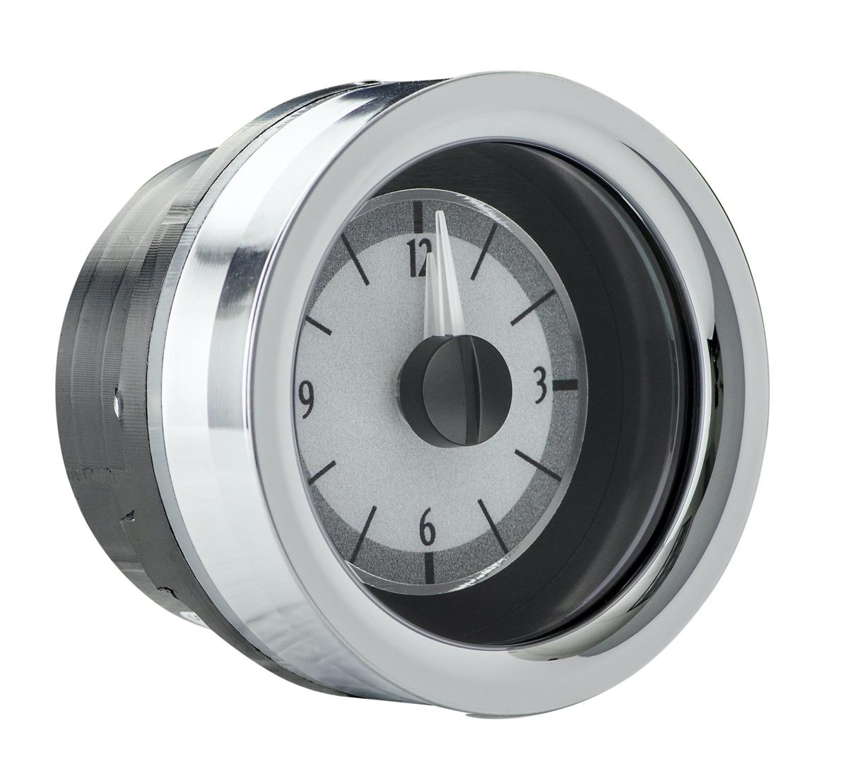1958-62 Chevy Corvette Analog Clock, Silver Alloy Style Face, White ...