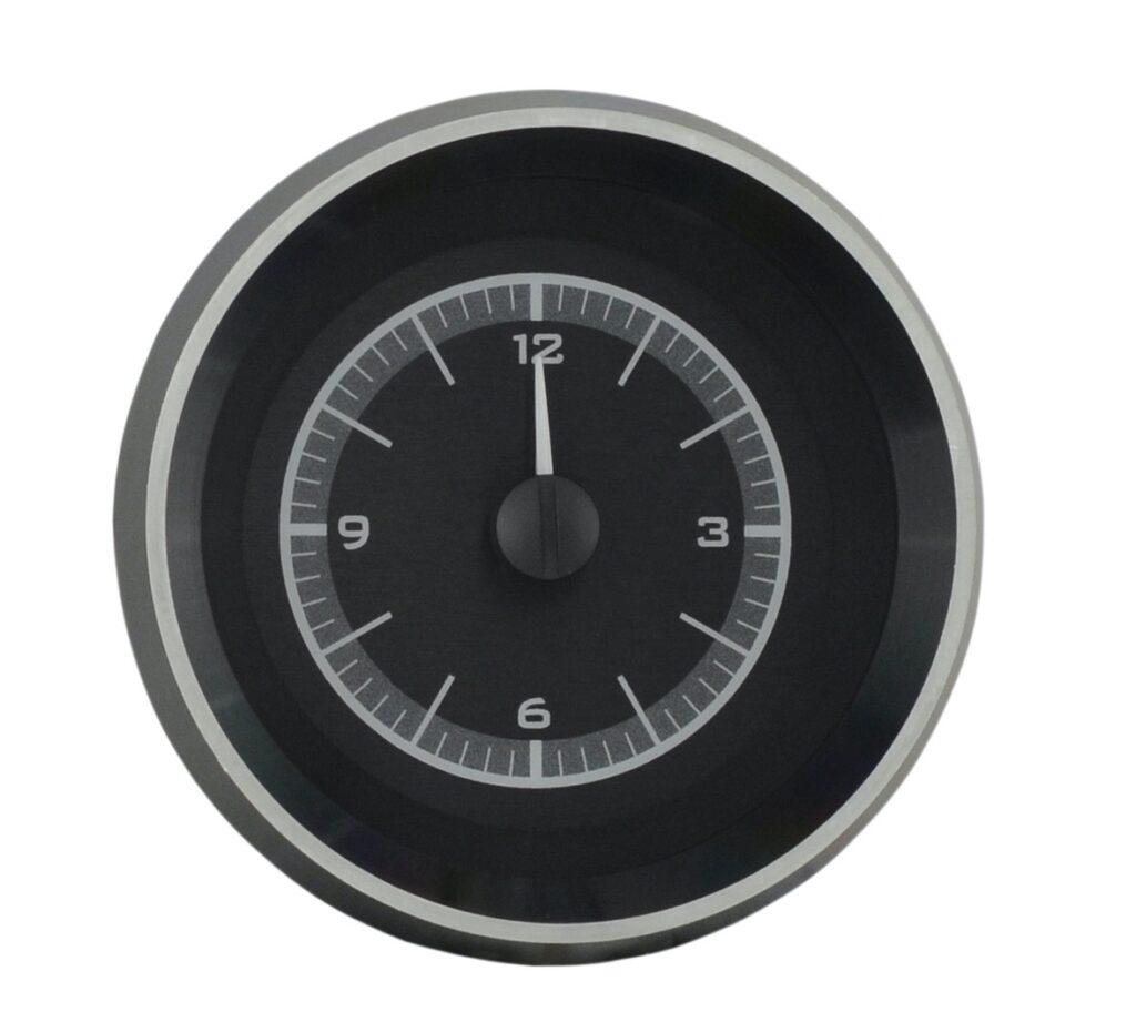 1963-67 Chevy Corvette Analog Clock, Black Alloy Style Face, White ...