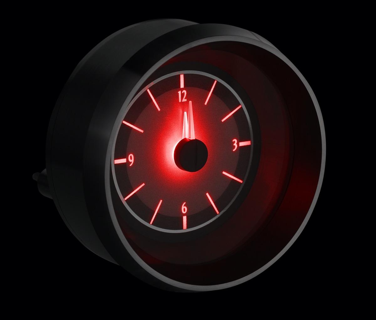1963-67 Chevy Corvette Analog Clock, Silver Alloy Style Face, Red ...