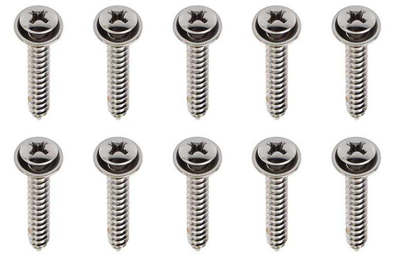 Universal Screw Set Chrome with integral Washer # 8 x 1" Set of 10 ...