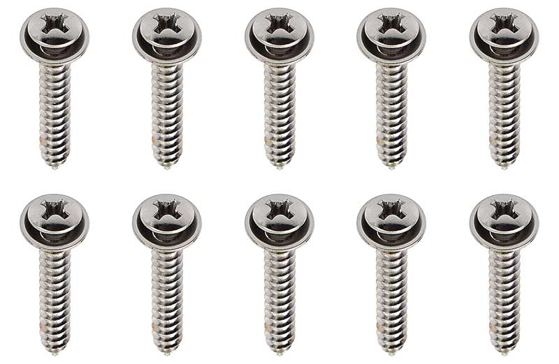 Universal Screw Set Chrome with integral Washer # 8 x 1" Set of 10 ...
