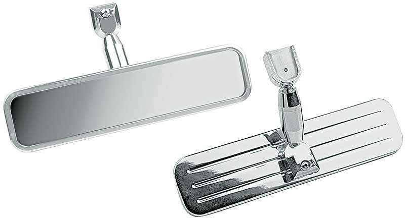 Universal 9" Windshield Mount Rear View Mirror Polished Ball Milled ...